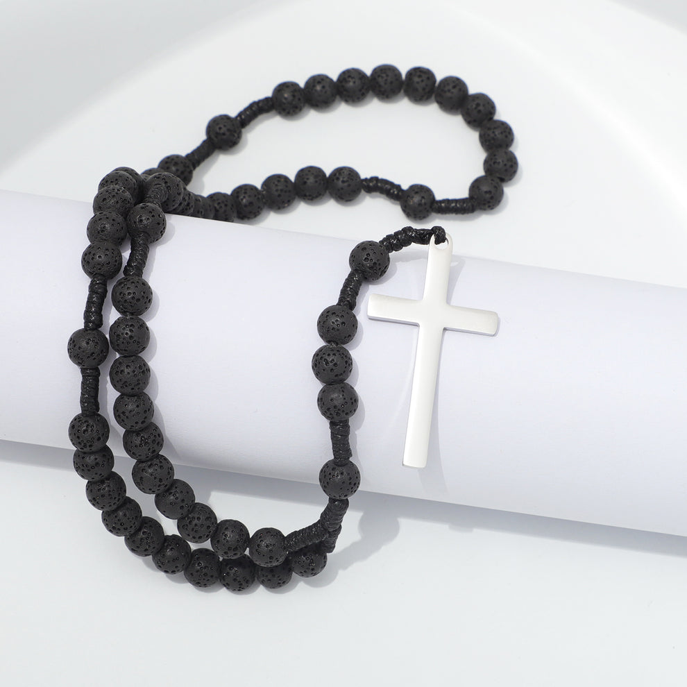 Lava Prayer Rosary | Handcrafted Black Lava Beads | NazarethFairTrade